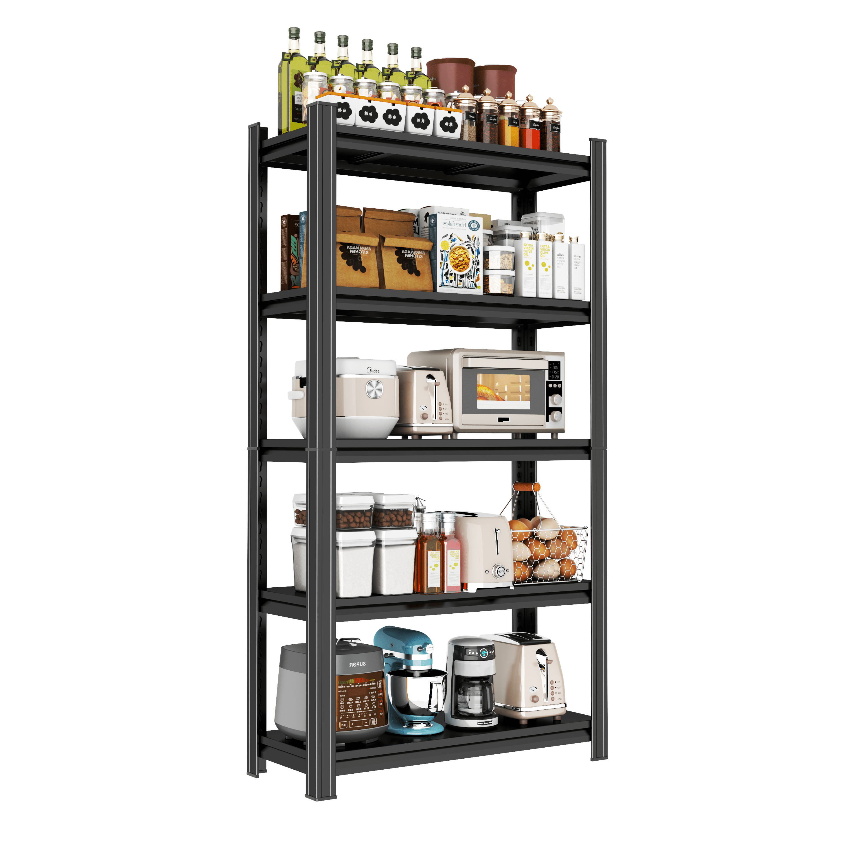 63''Garage Shelving,Metal Storage Shelves Unit, Adjustable, Double ...