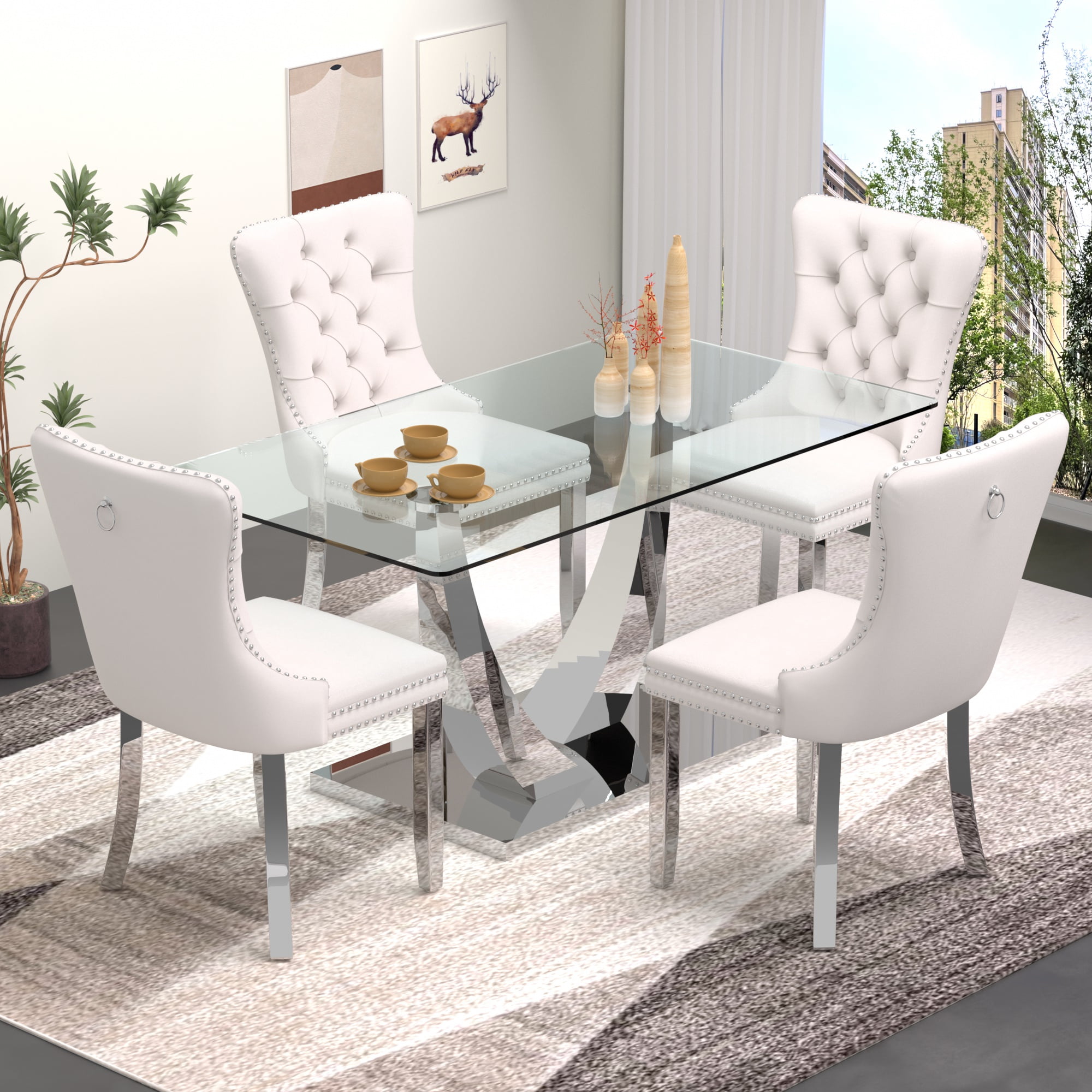 Buy glass dining table set store