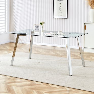 Tara Tile Top Table, White/Natural - Walmart.com