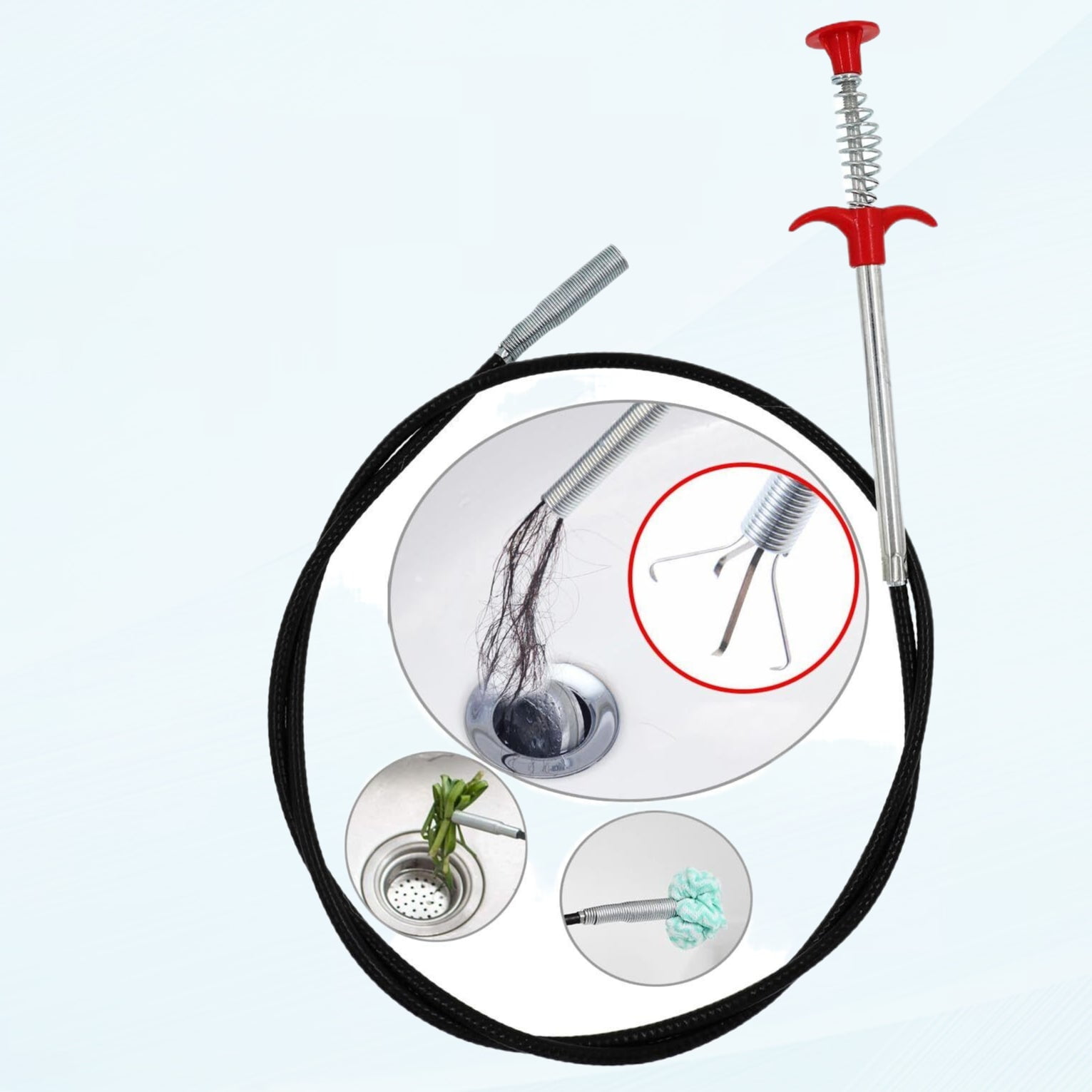 63" Grabable Pick Up Tool, Retractable Claw Stick, Snake & Cable Helper ...