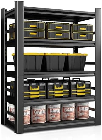 63" H|32" W All-Metal Garage Shelving Unit and Storage-Easy Assembly ...