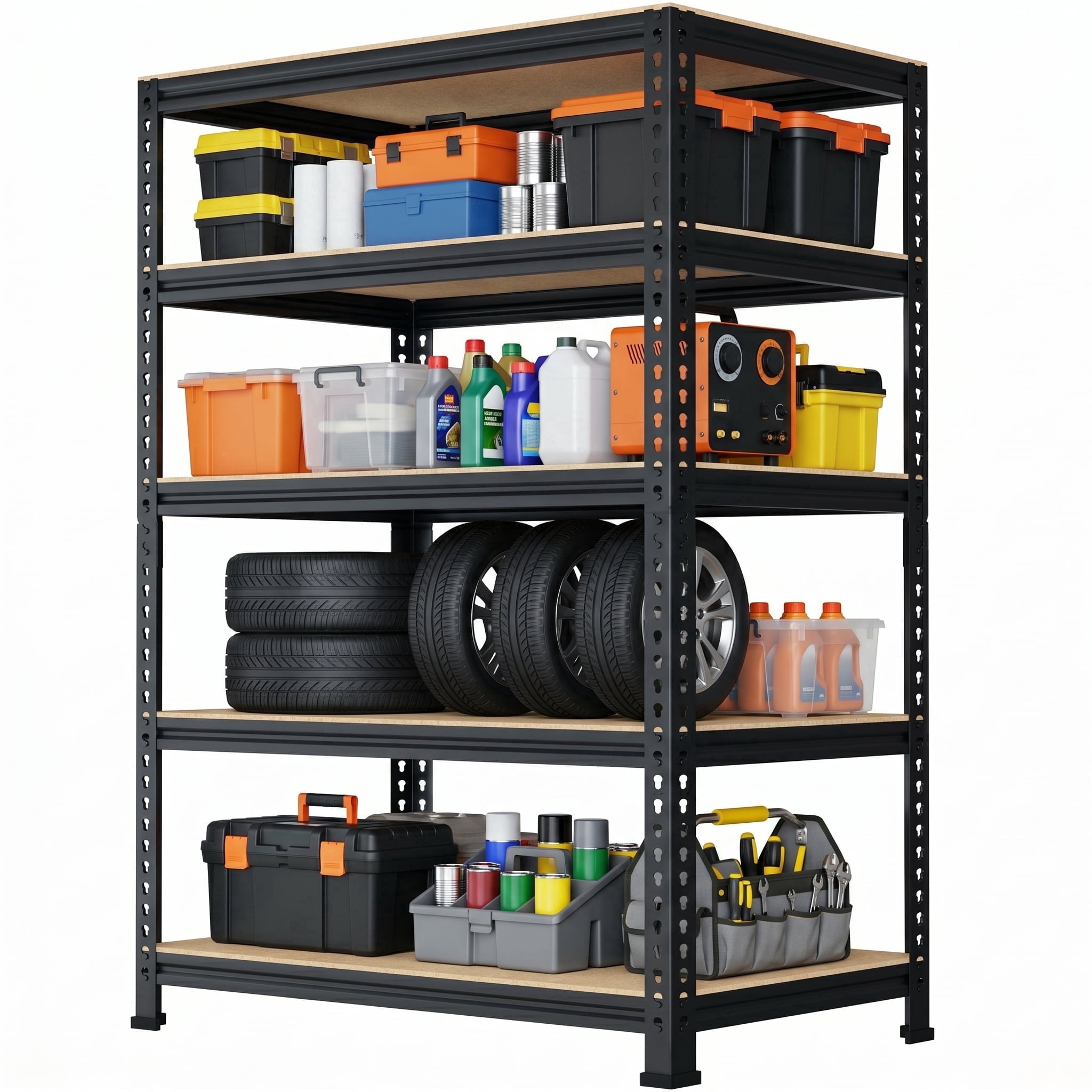5 Tier Storage Shelf Kitchen Rack 32.1" W X 16" D X 62.9" H Adjustable ...