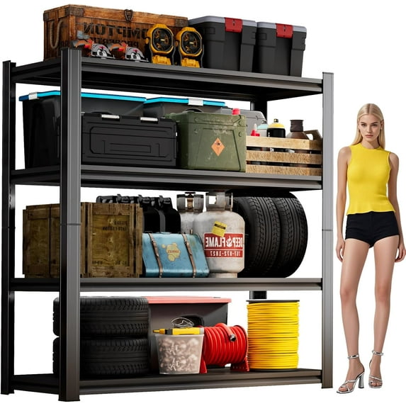 63"H Garage Shelving 2400LBS Capacity Heavy Duty Storage Shelves ...