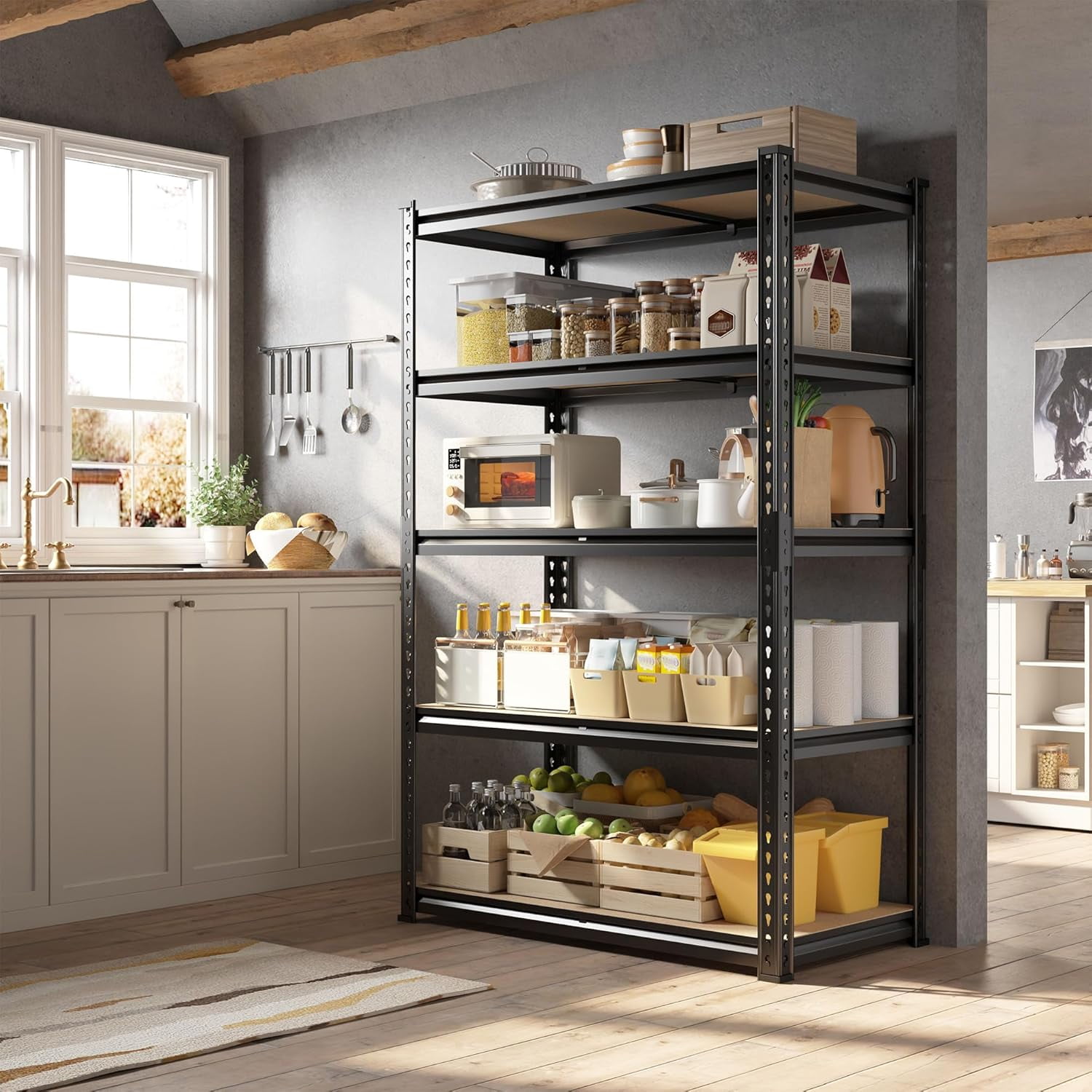 63" H Garage Shelving 31.5" W Storage Shelves Adjustable 2000LBS Metal ...