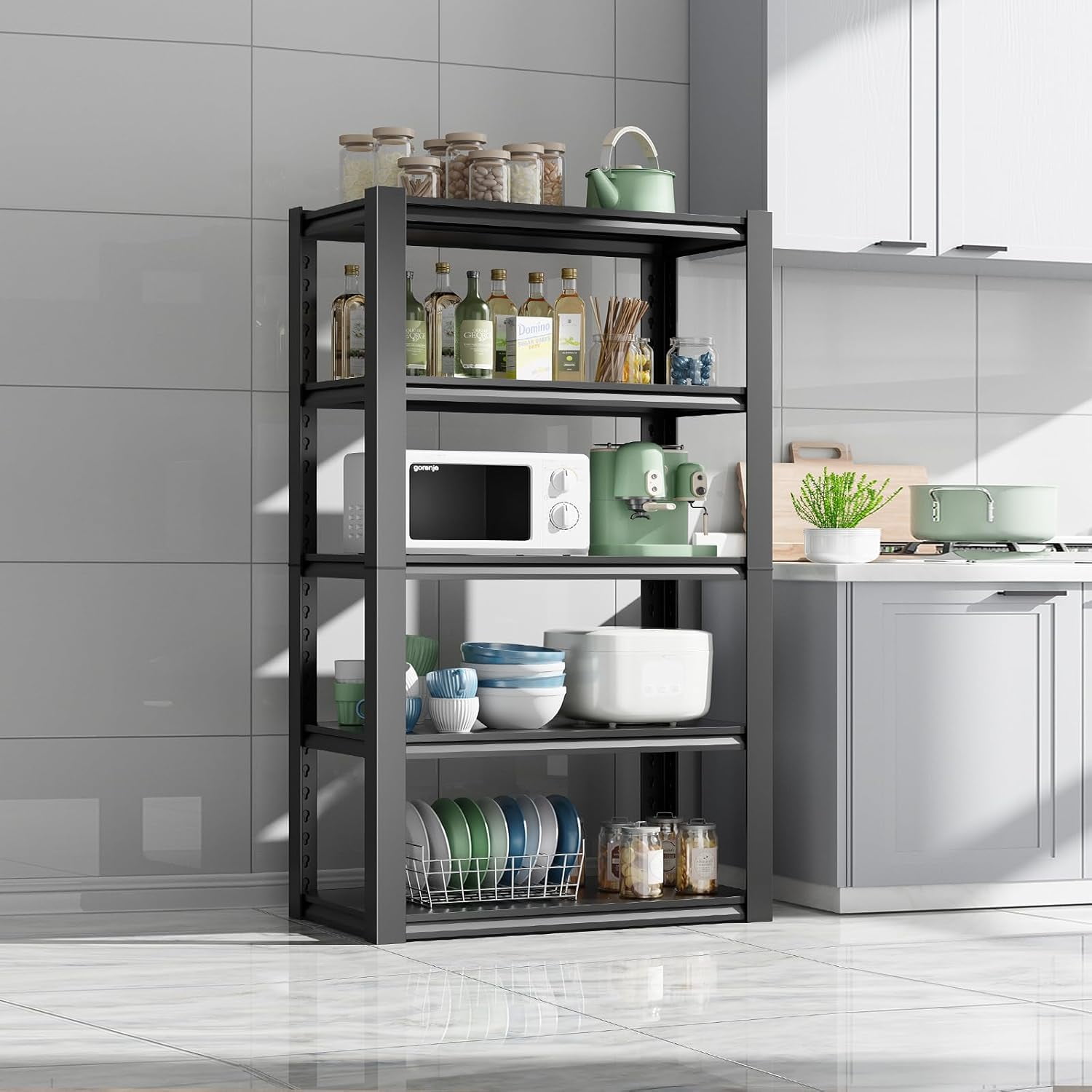 63''H Garage Shelving Heavy Duty, 2800LBS Storage Shelves, 5-Tier ...