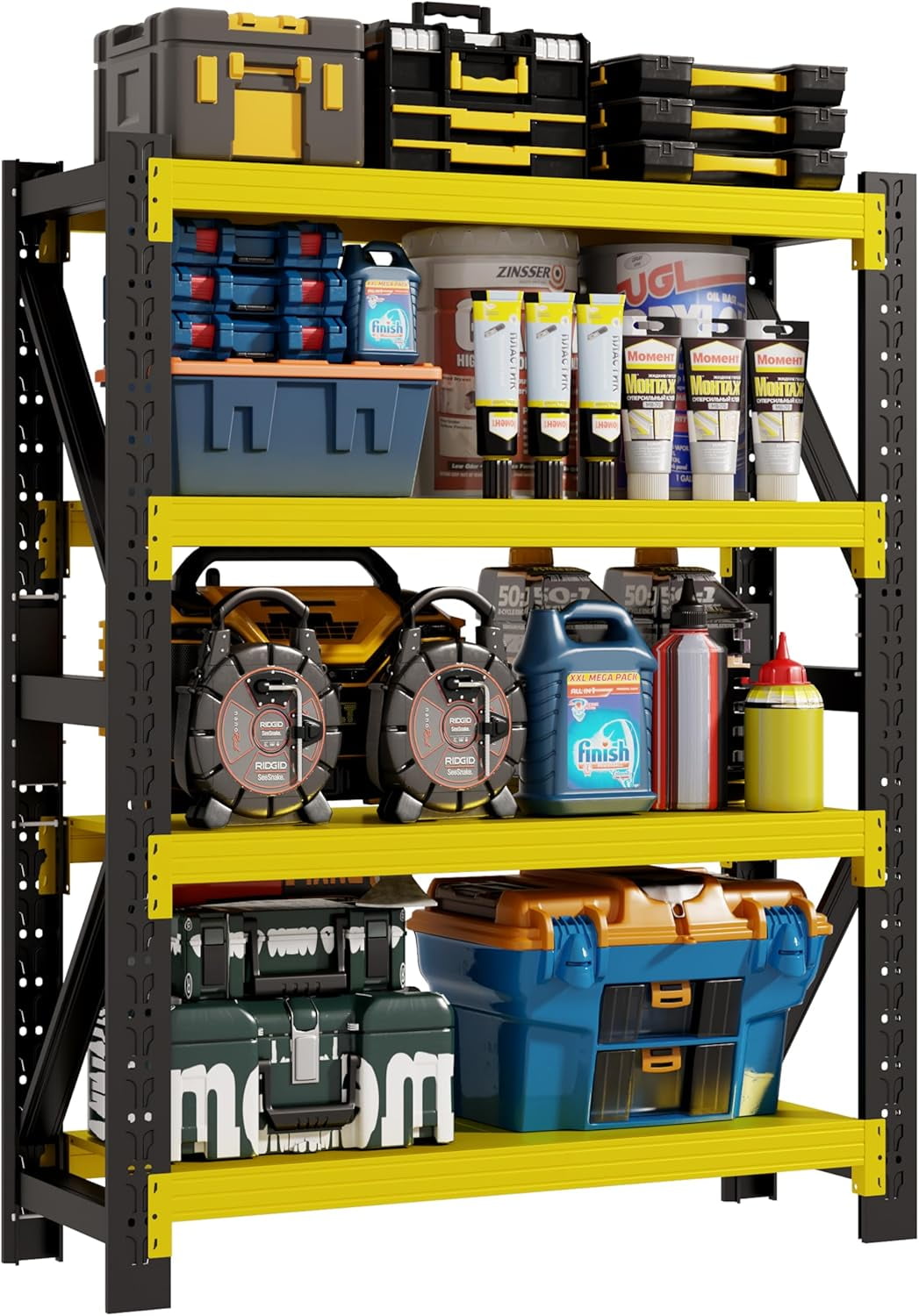 63" H Garage Shelving Heavy Duty,3000Lbs Garage Storage 4-Tier,Metal ...