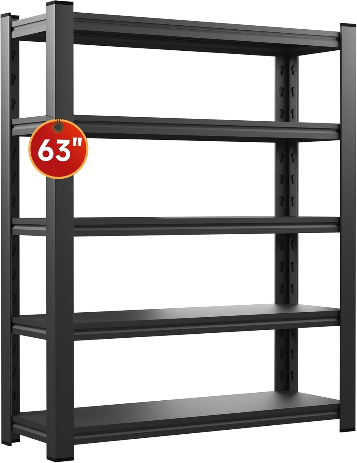 63" H Heavy Duty Garage Shelving, 2000 lbs Capacity Storage Shelf ...