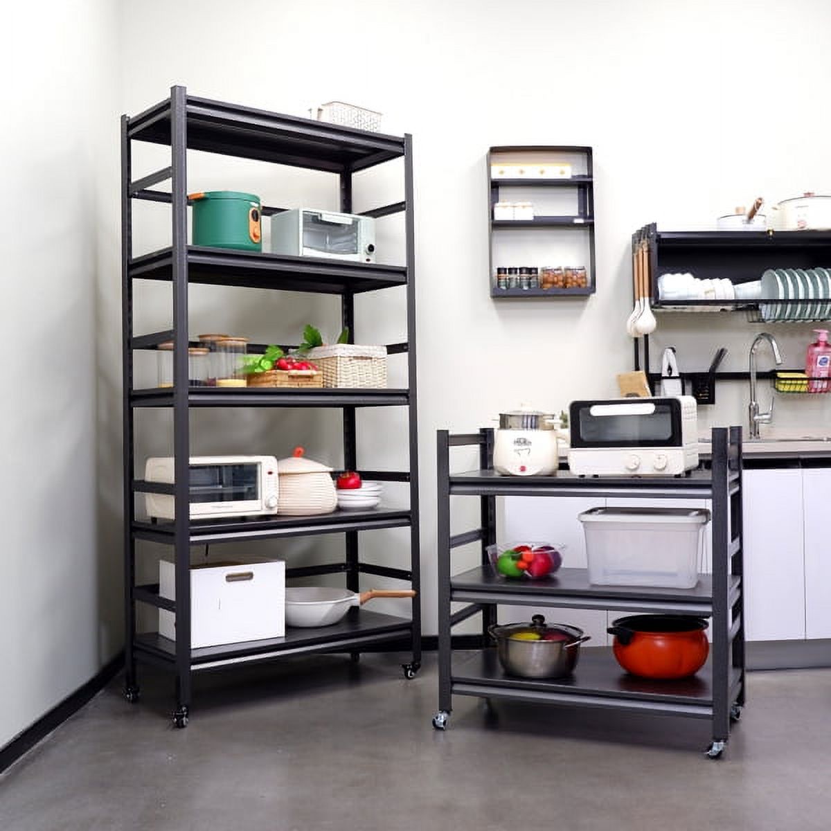 63"H Storage Shelves - Heavy Duty Metal Shelving Unit Adjustable 5-Tier ...