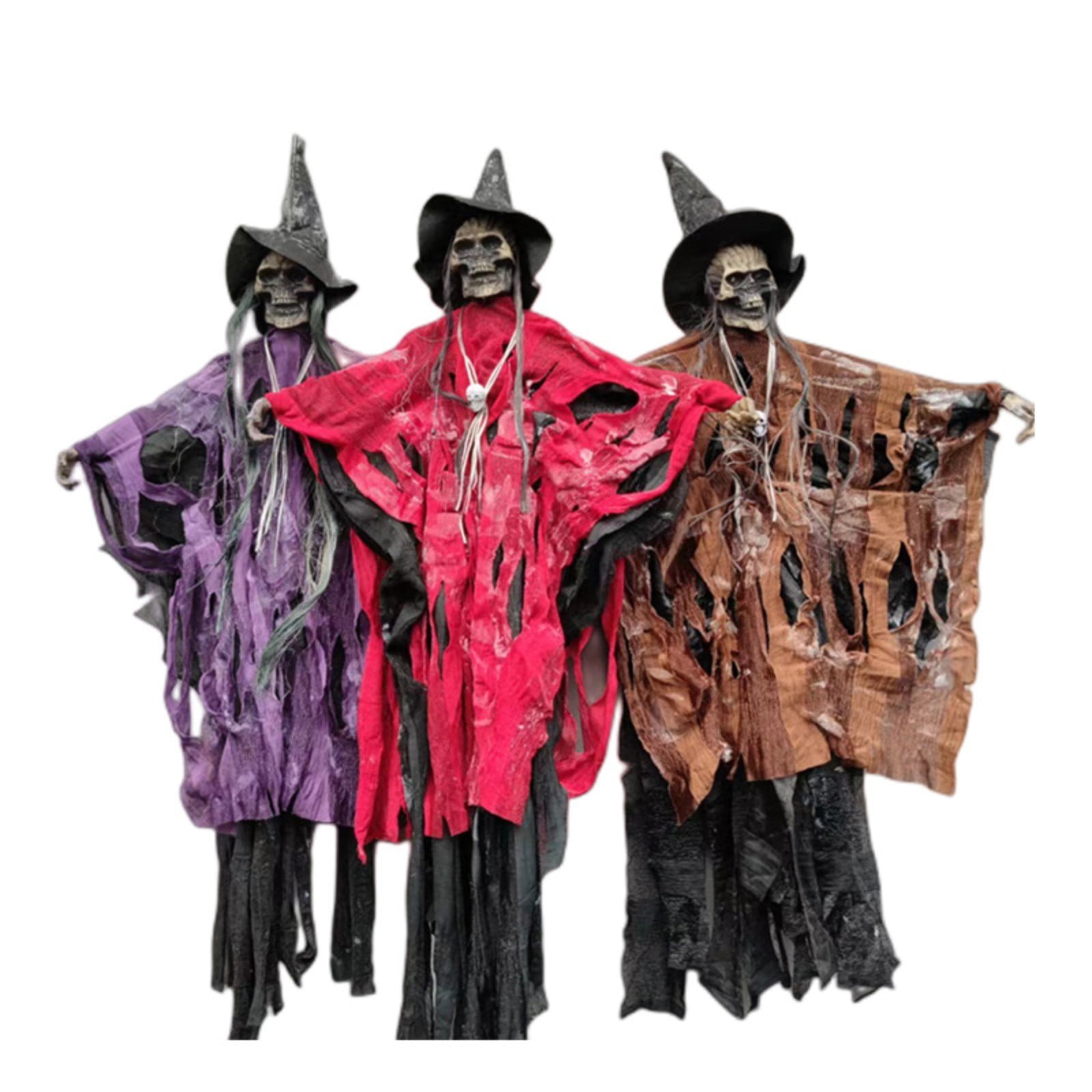 63" Hanging Grim Reaper Halloween Decoration – Spooky Skeleton in Red ...