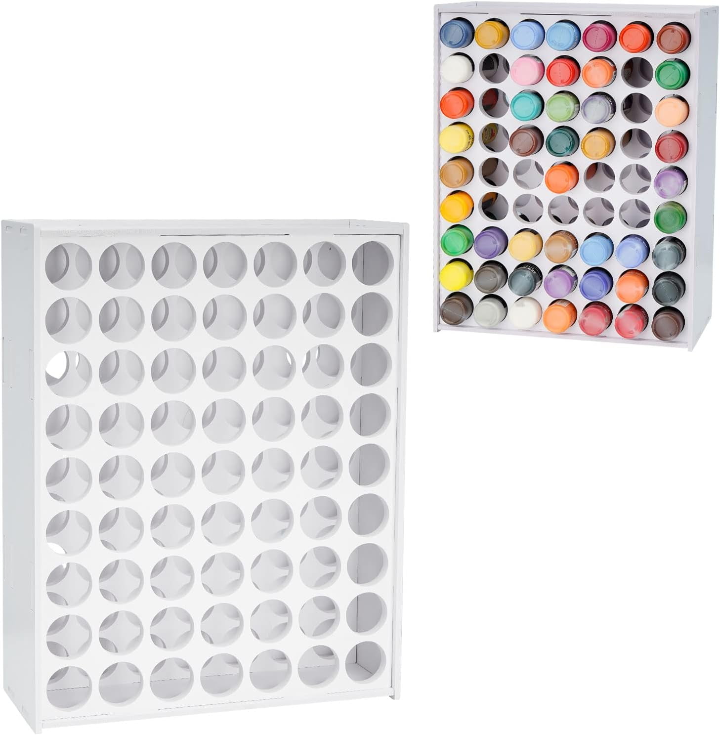 63 Holes Craft Paint Storage Organizer Vertical Paint Rack Stand for ...