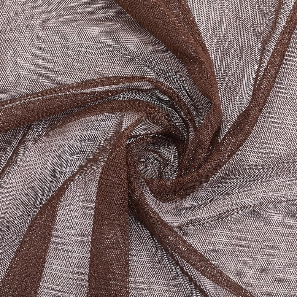 63 Inch Coconut Brown Mesh Fabric Soft Sheer Tulle Netting by The Yard ...