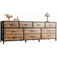 63 Inch Dresser for , Long Dresser with 10 Fabric Drawers, TV Stand for ...