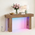 63 Inch Entryway Console Table with LED Light & Charging Station ...