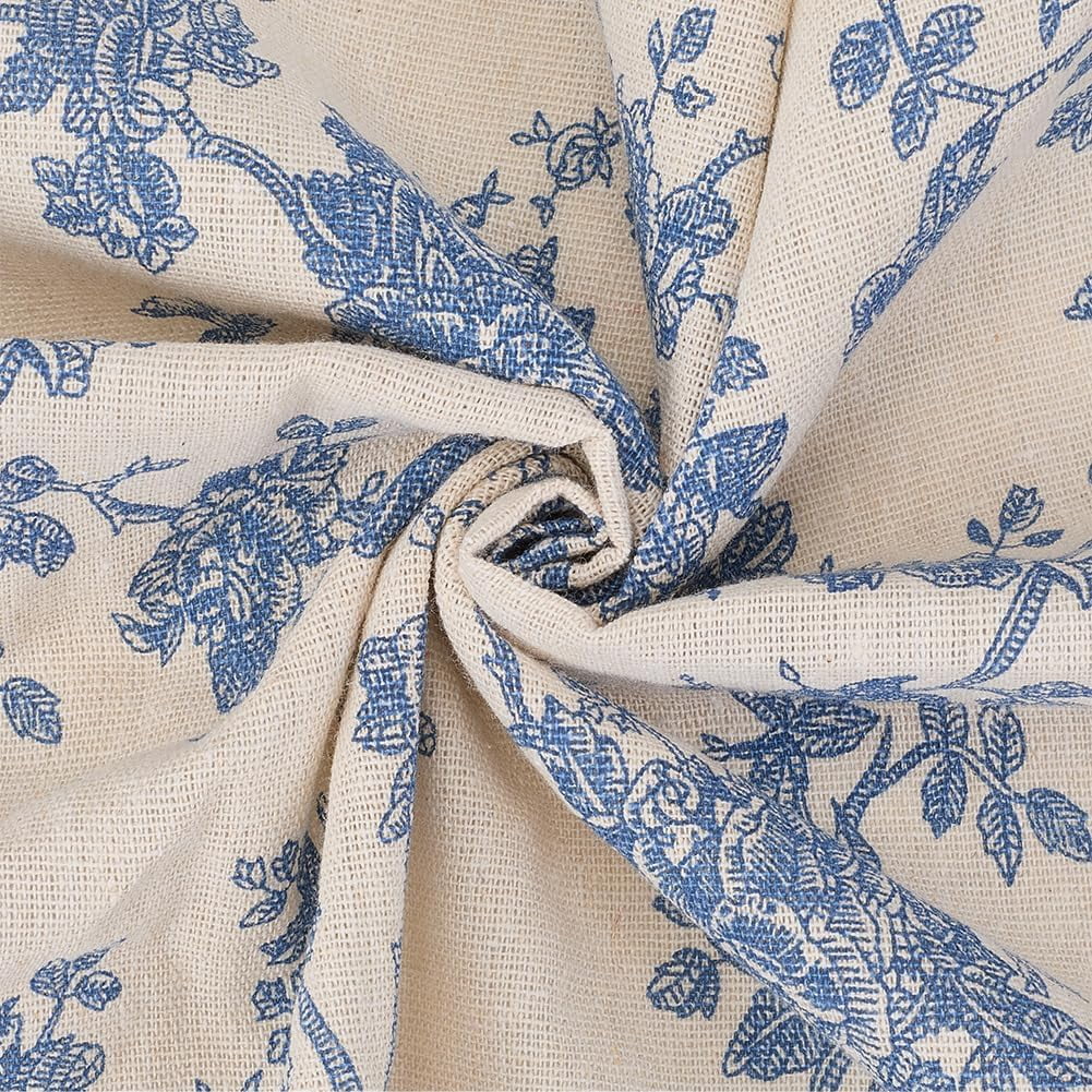 63 Inch Flower Cotton Fabric By The Yard Bundles Linen Canvas Blend ...