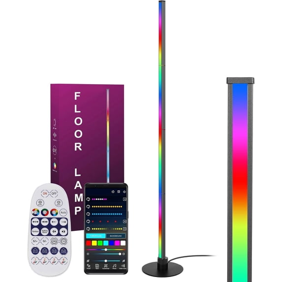 63 Inch LED Floor Lamp, Corner Mood Standing Lamp RGB Color Changing ...
