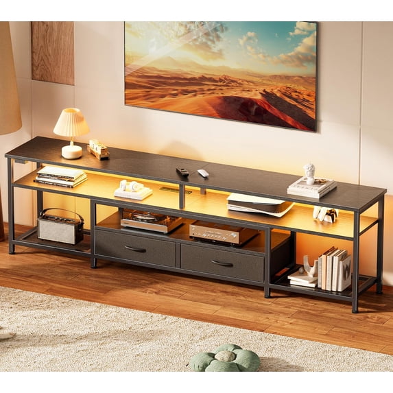 63 Inch LED TV Stand for 65 70 Inch TV Entertainment Center with Open ...
