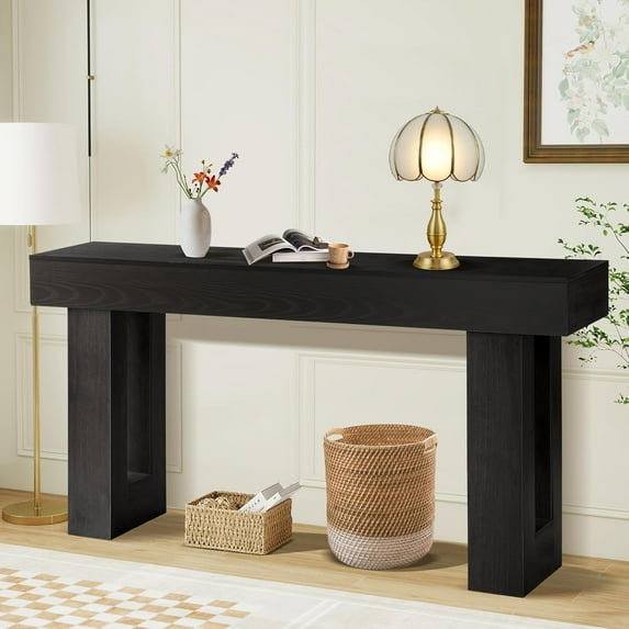 63-Inch Long Console Table for Entryway, Wooden Sofa Table Behind Couch ...