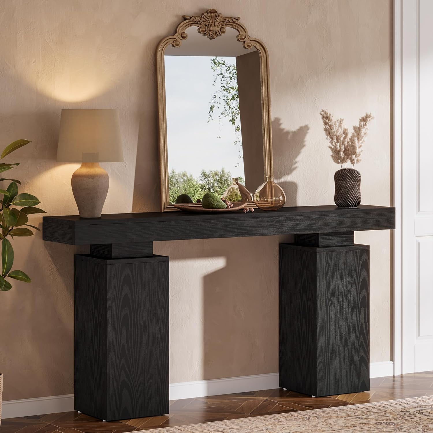 63-Inch Long Console Table, Farmhouse Entryway Table Behind Couch ...