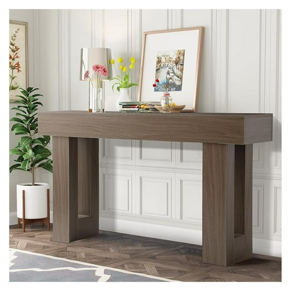 63 Inch Long Console Table, Farmhouse Sofa Table Behind Couch, Rustic ...