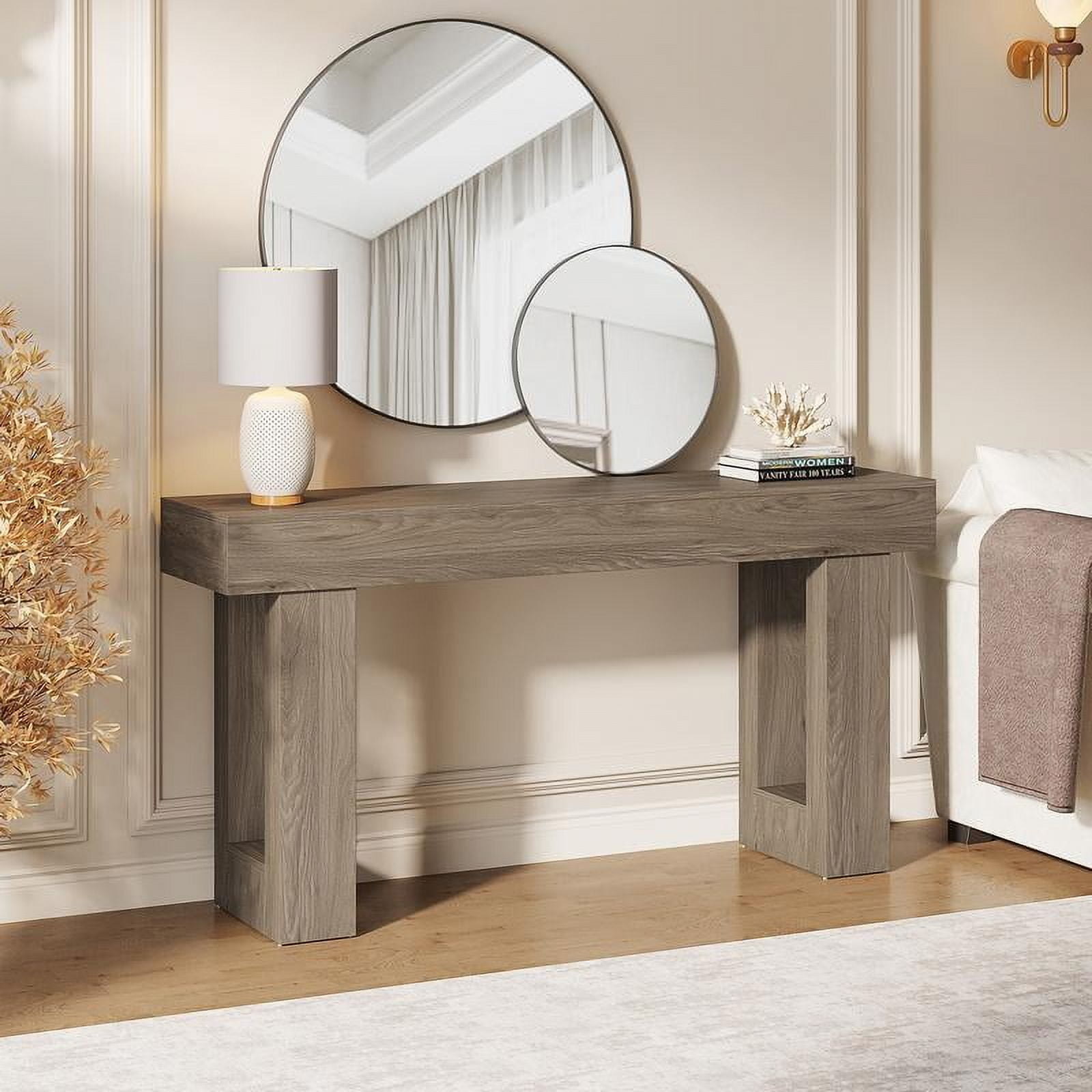 Tribesigns 63-Inch Long Console Table, Wooden Rectangular Sofa Table ...