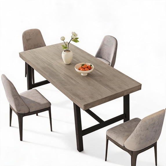 63-Inch Rectangular Dining Table for 4-6 People, Heavy Duty Kitchen ...