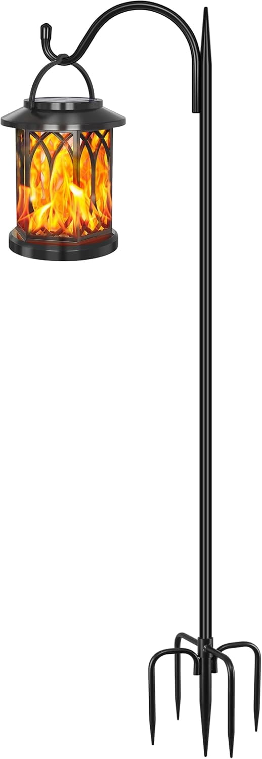 63 Inch Shepherds Hooks for Outdoor with 5 Prongs Base, Adjustable Bird ...