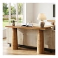 63-Inch Solid Wood Console Table, Farmhouse Entryway Table, Rectangular ...