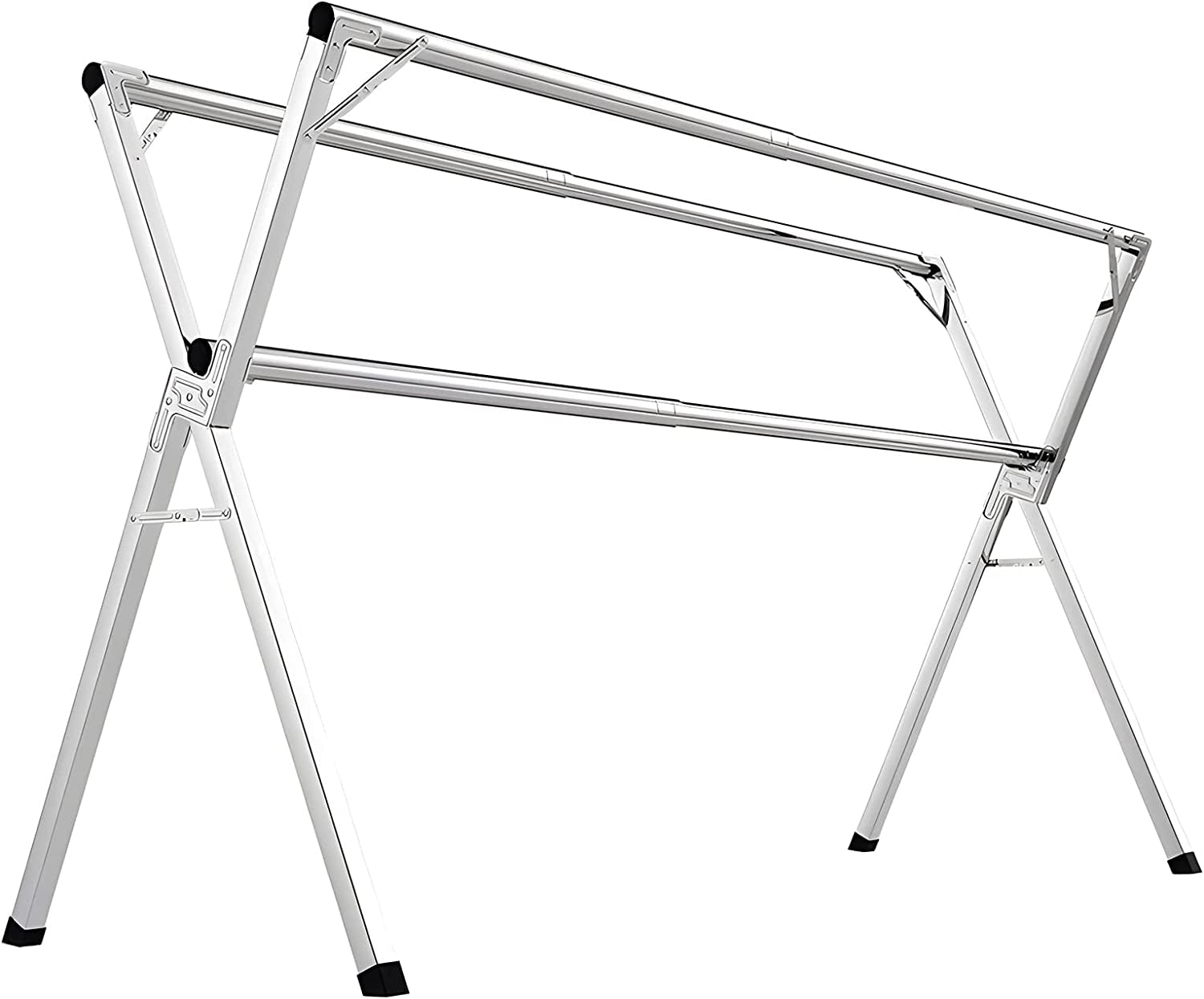 63 Inches Clothes Drying Rack, Stainless Steel Garment Rack Adjustable ...