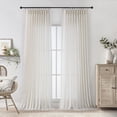 63 Inches Short White Pinch Pleat Sheer Curtains,Farmhouse Linen ...