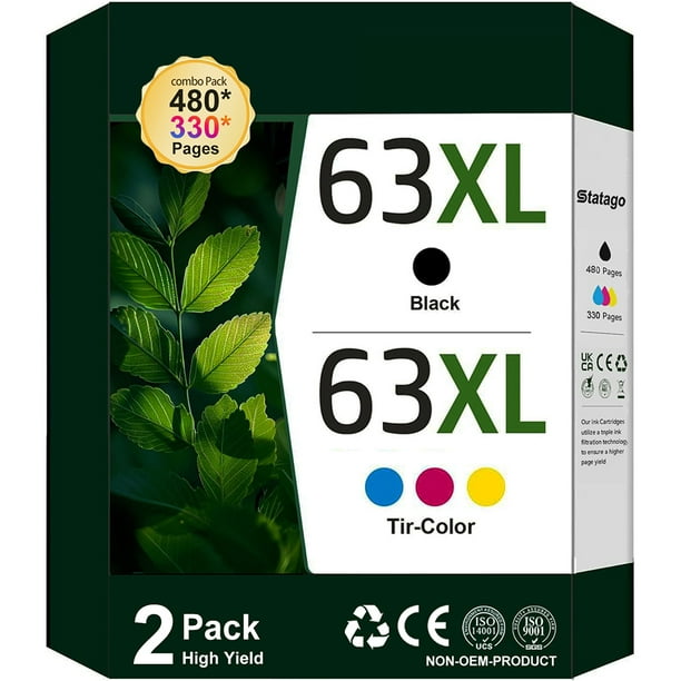 63 Ink Cartridge for HP 63 63xl Ink Cartridges - Black and Color (Tri ...