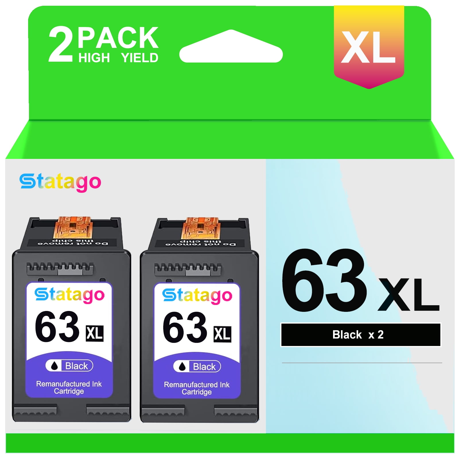 63xl Ink Cartridges for HP 63xl Black Ink Cartridge, 2-Black - Walmart.com
