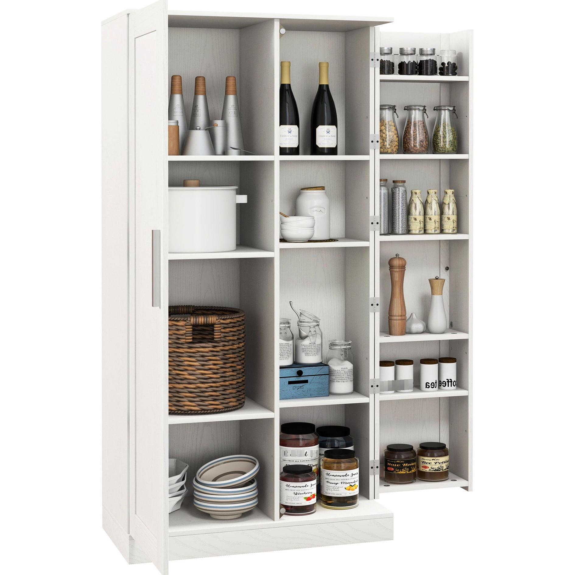 63" Kitchen Cabinet with Adjustable Shelves | Versatile Use in Living ...