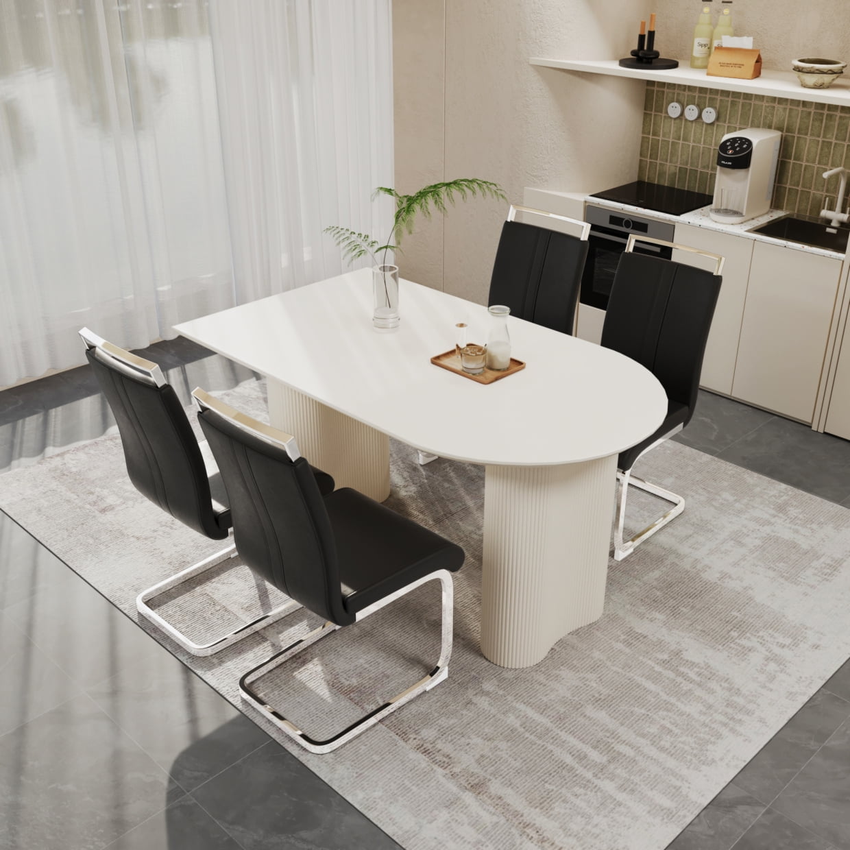 63 "Kitchen Dining Table Set for 4 People, Modern Kitchen Table with 4 ...