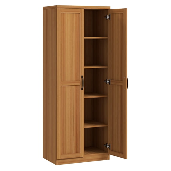63" Kitchen Pantry Cabinet, 2-Door Freestanding Storage Organizer ...