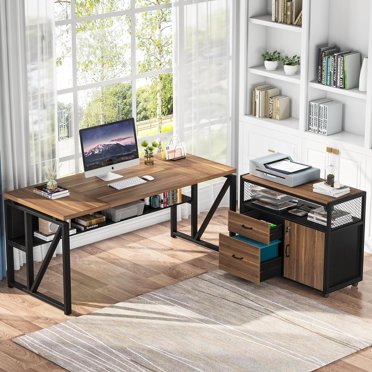 Tribesigns L-Shaped Computer Desk, 55 inches Executive Desk with File ...