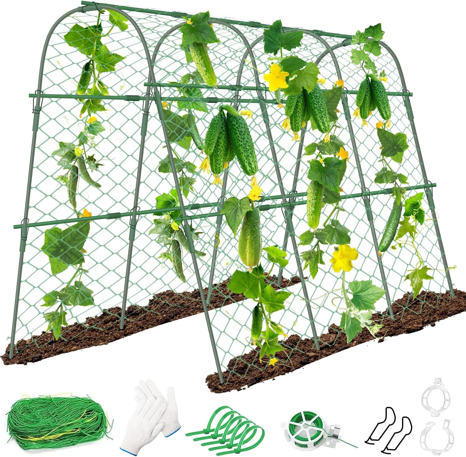 63" L x 48" H Cucumber Trellis for Garden,U-Shape Garden Arch Plant ...