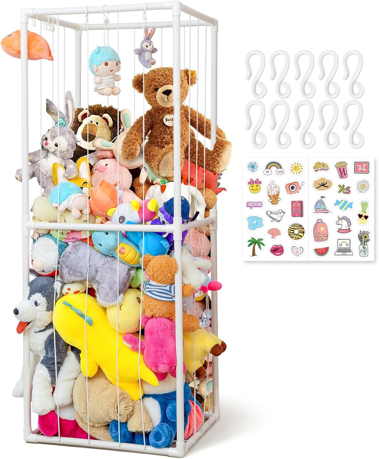 63'' Large Stuffed Animal Storage Organizer, Sturdy 1.8mm PVC Toy ...