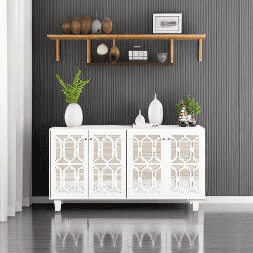 63'' Modern Console Table Sideboard for Living Room, Buffet Cabinet ...