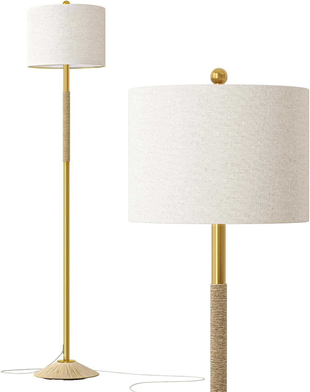 63” Modern Floor Lamp for Living Room, Gold Boho Standing Lamp with ...