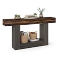 63" Narrow Entryway Table, Farmhouse Console Table with 2 Tier Storage ...