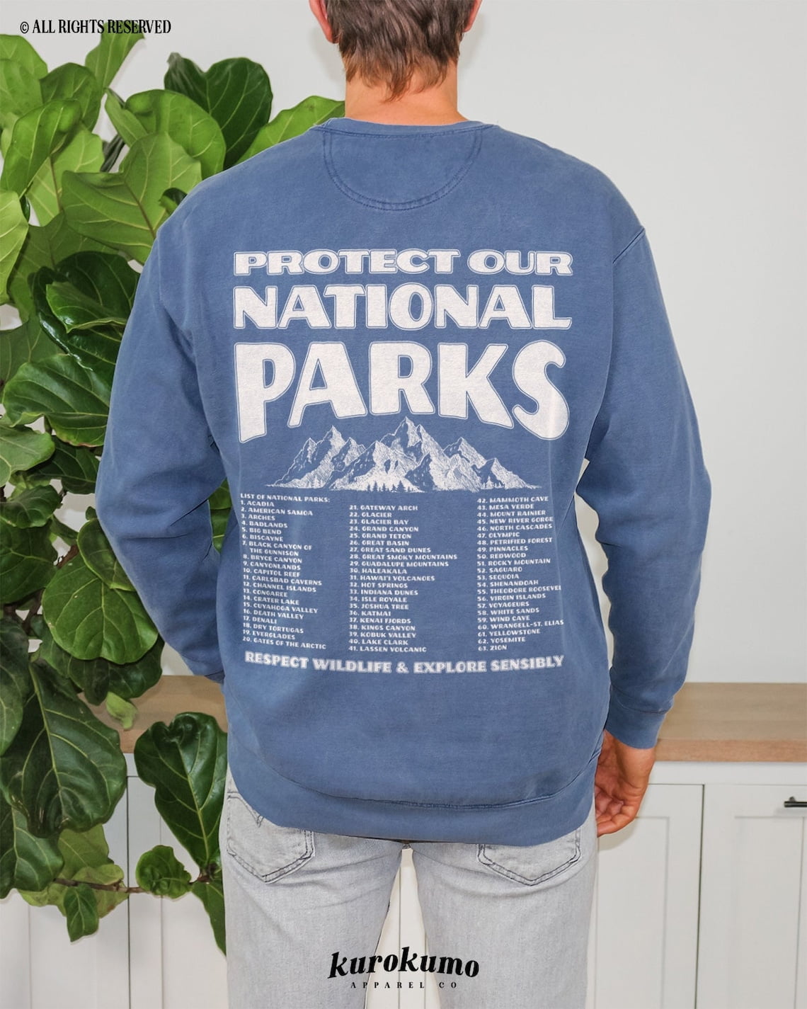 63 National Parks Crewneck Park Ranger Mountain Hiking Sweatshirt Retro ...