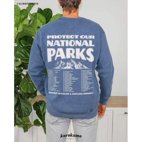63 National Parks Crewneck Park Ranger Mountain Hiking Sweatshirt Retro ...