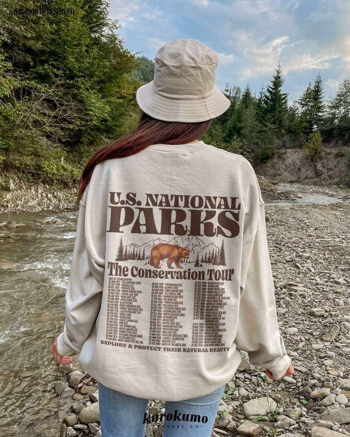 63 National Parks Crewneck Vintage Mountain Crewneck Park Ranger ...