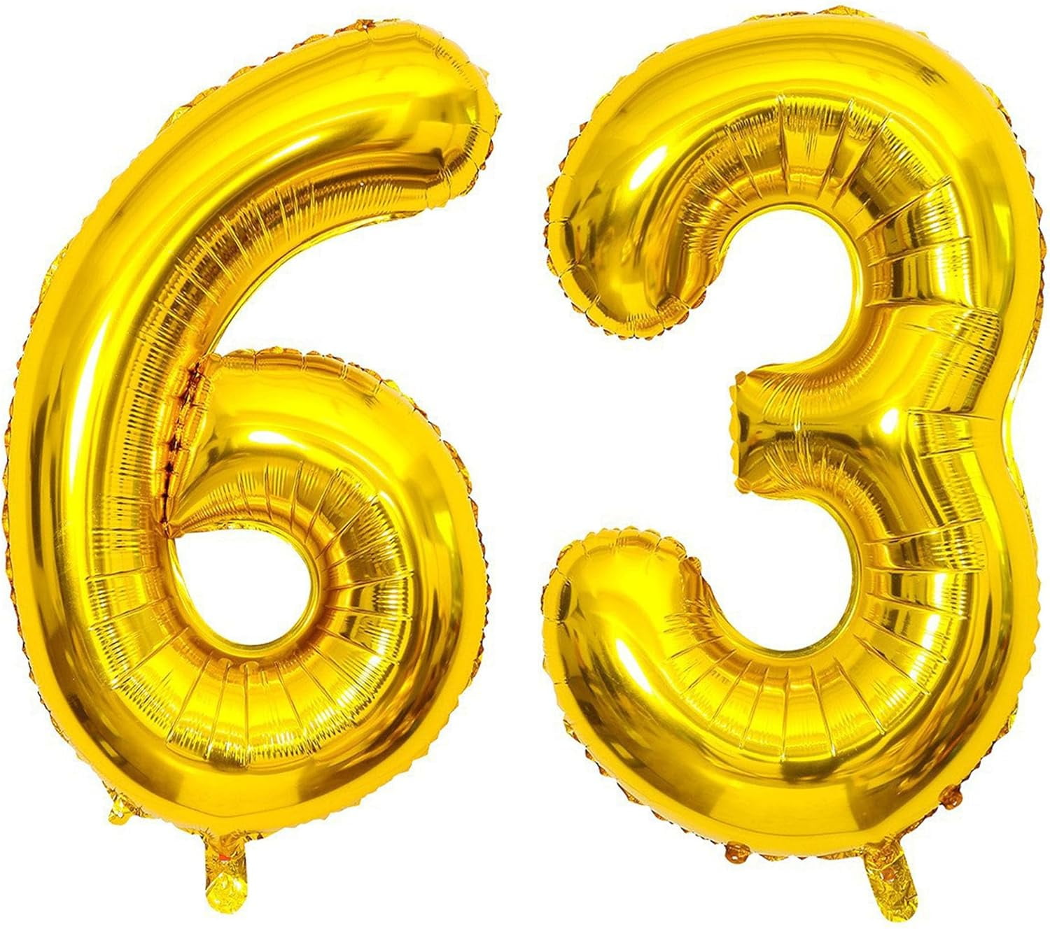 63 Number Balloons Gold 36th or 63rd Birthday Balloon Decorations for ...