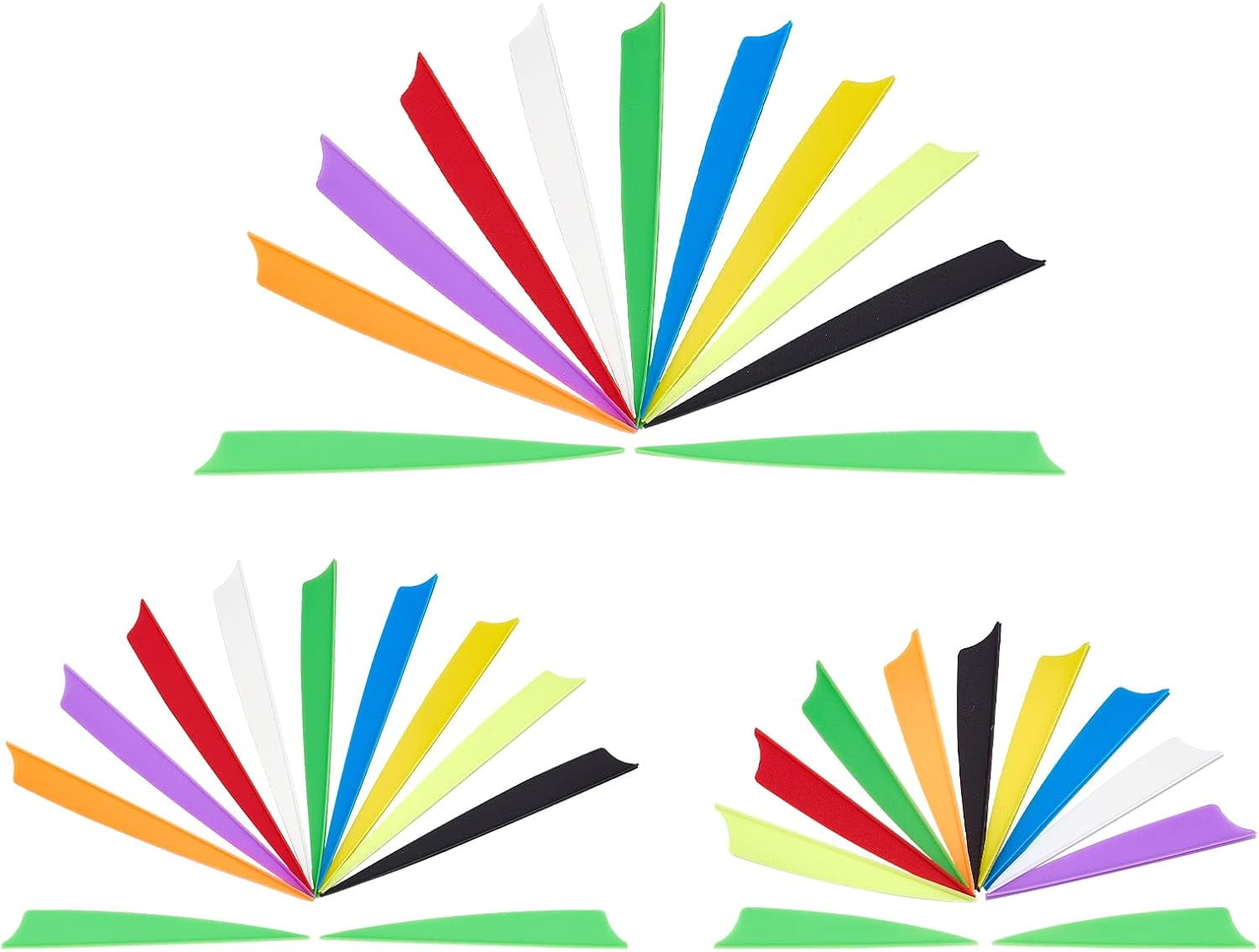 63 Pairs Arrow Fletching Vanes 9 Colors Plastic Feathers Fletching ...