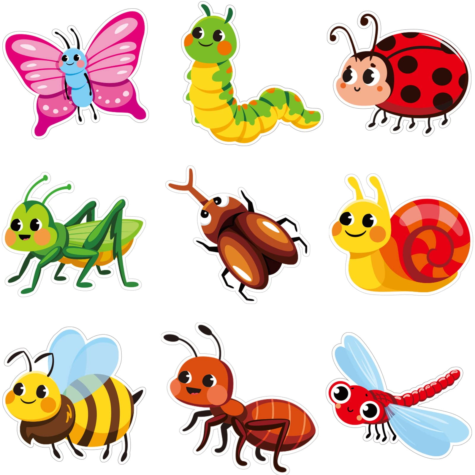 63 Pieces Insect FEV6 Bulletin Board Cutouts Bug Cutouts Bugs Mini ...