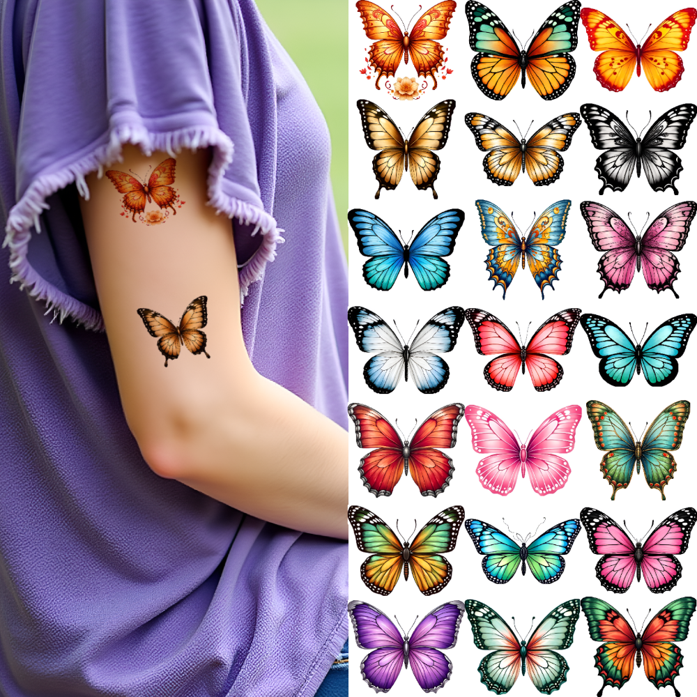 63 Sheets Temporary Tattoo Stickers Waterproof Long Lasting Body ...