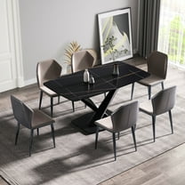 Dining table with Sintered stone top and black metal legs - Walmart.com