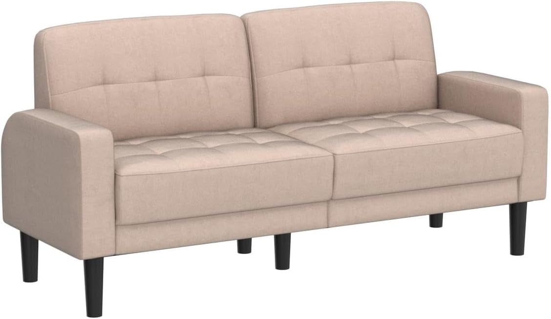 63" Small Loveseat Couch, Modern Low Back Sofa Couch, 2-Seat Fabric ...