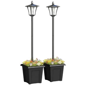 Planter With Pole For String Lights